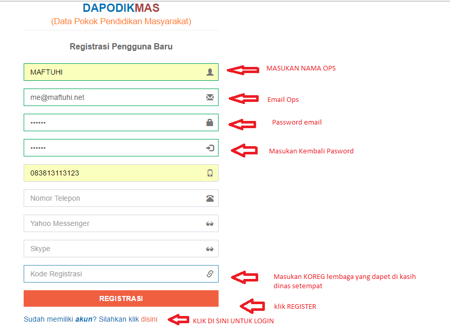 CARA DAFTAR ATAU REGISTRASI DAPODIKMAS - Maftuhi Net CARA DAFTAR ATAU REGISTRASI DAPODIKMAS - Maftuhi Net