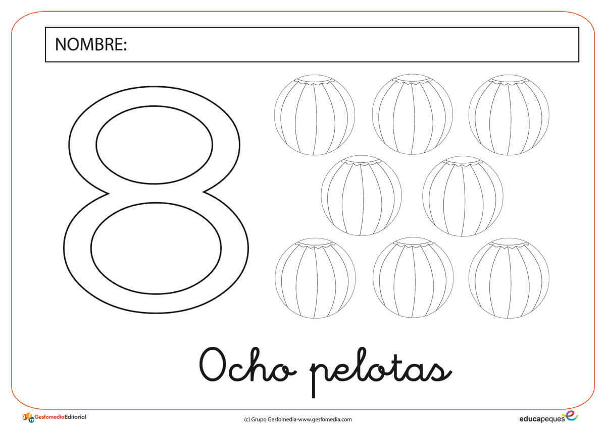 Trabajando en Educación Infantil: Otras 10 fichas del número 8