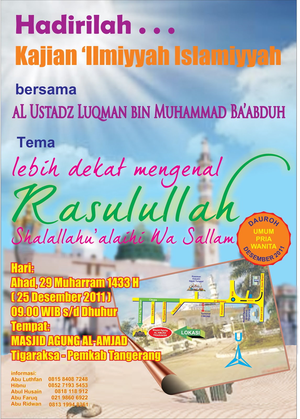 Daurah Al-Ustadz Luqman Ba'abduh di Tangerang 29 Muharram 1433H (25 ...