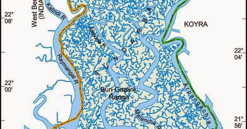 Shyamnagar Upazila Map, Satkhira District, Bangladesh