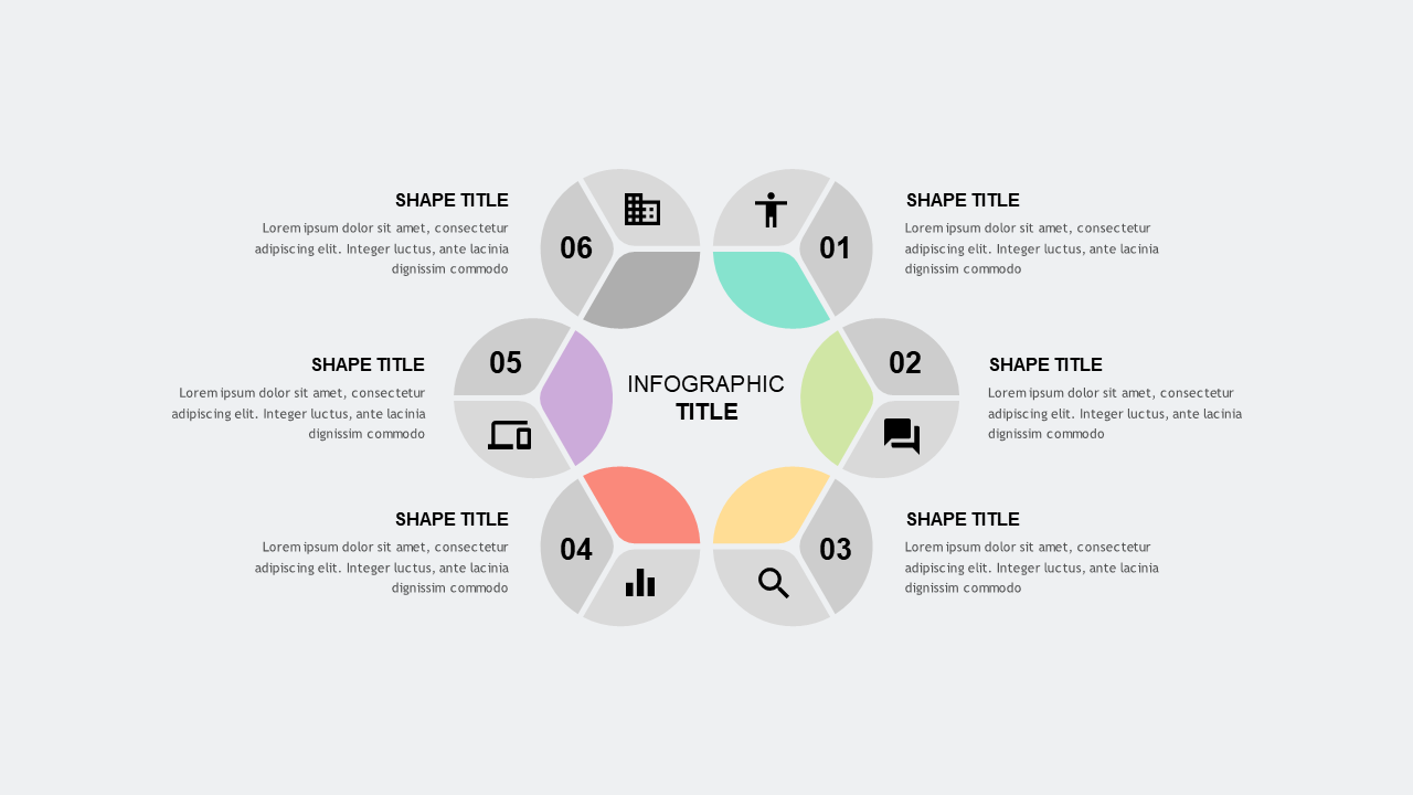 Multi Round Pie Divide PowerPoint Templates - PowerPoint Free