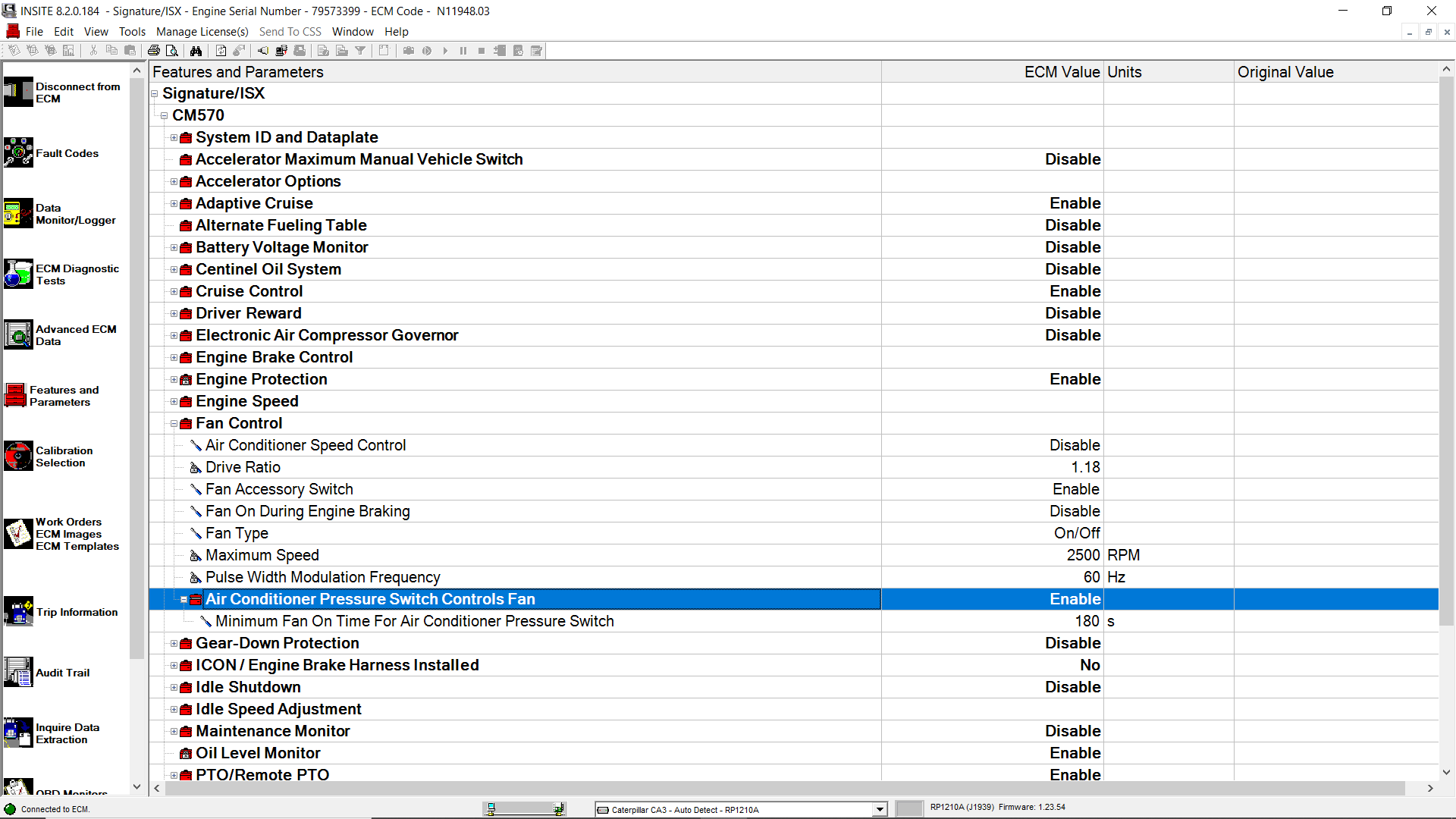 How do i change the cruise control speed on cummins insite software ...