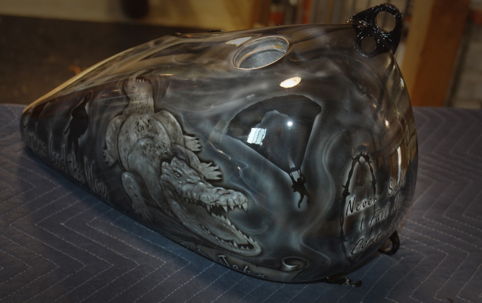 Online Motorcycle Paint Shop: Army Ranger in Black and grey Harley ...