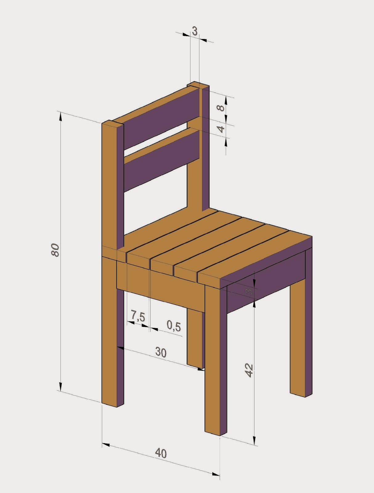 Aprende a dibujar con Autocad: Ejercicio 3. Una silla