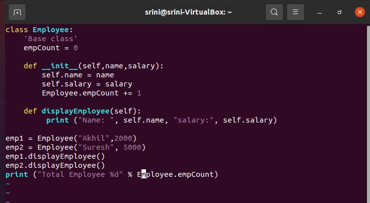 Python - How to Define CLASS in Script