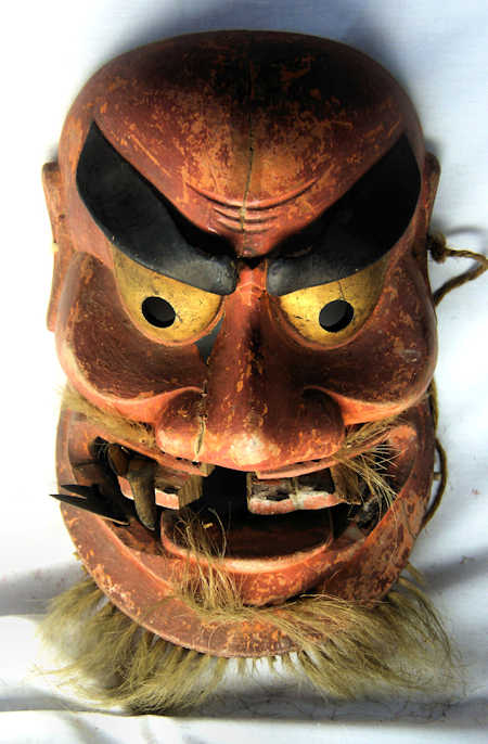 More glimpses of unfamiliar Japan: Kanmai Masks at Hirakiki Shrine