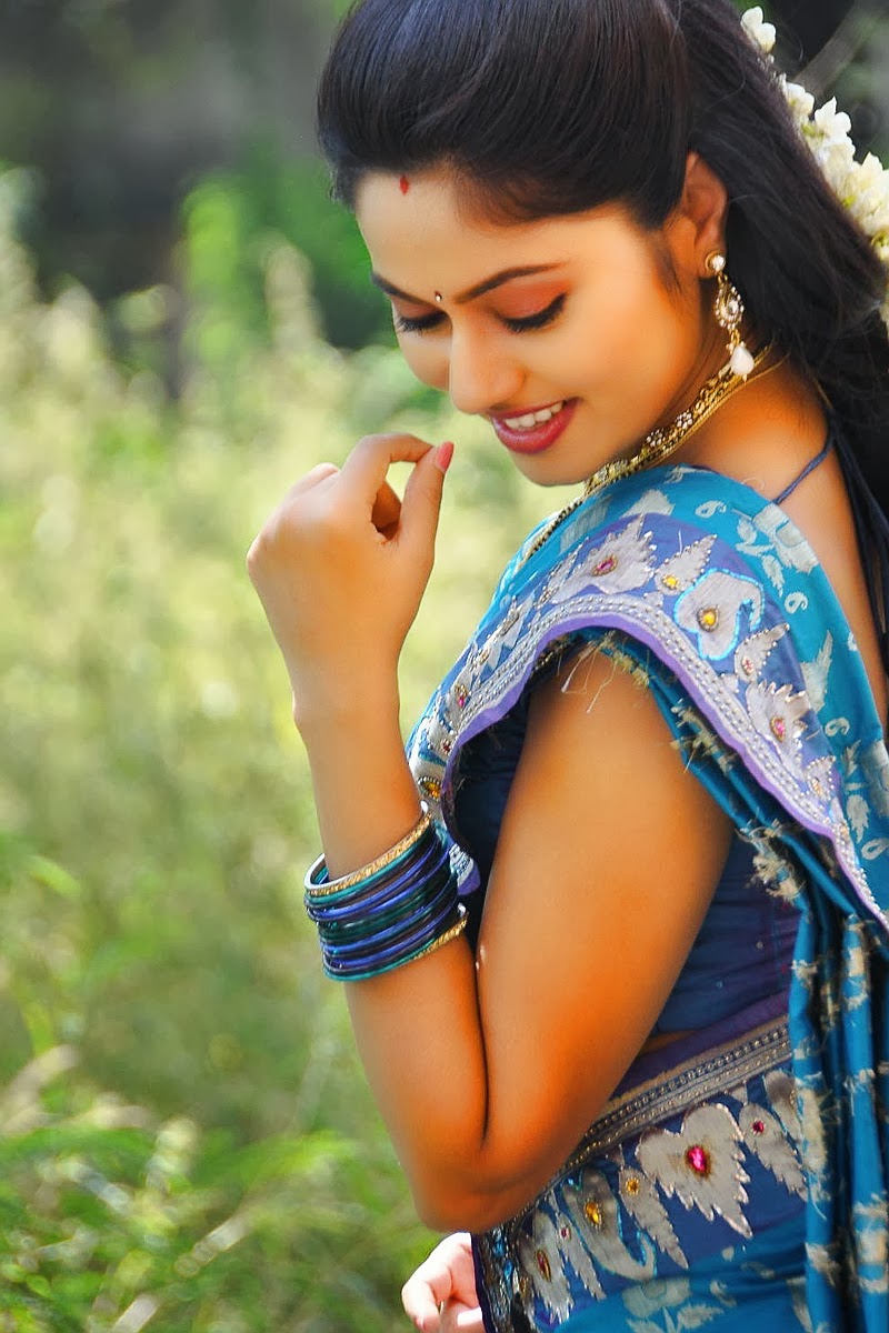 Cute South Indian Actress Suhashini In Blue Saree Latest Photo Shoot Gallery Photo Plus Gold