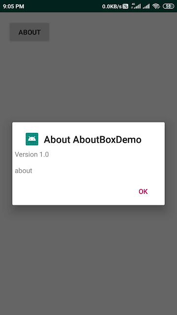 how to create about dialog box in android studio example - Android Tutorial