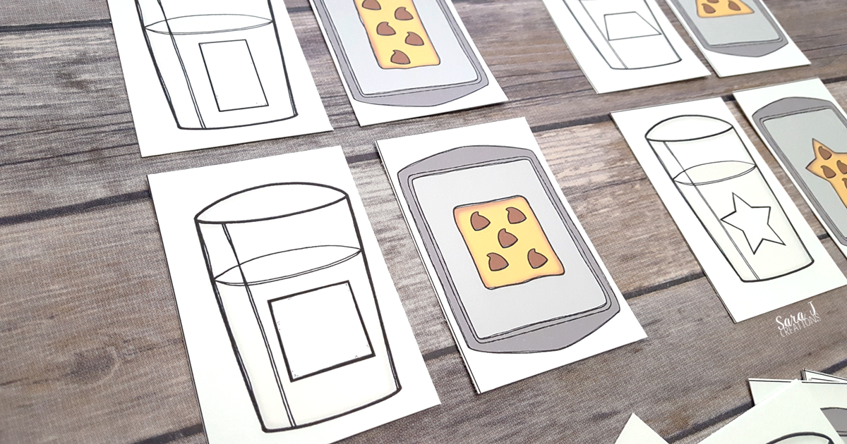 2D Shape Cookies and Milk Freebie | Sara J Creations