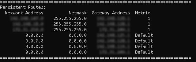The OptionKey Blog: How to add and remove persistent routes in windows
