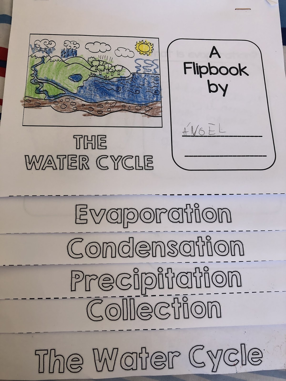 ENGLISH CORNER : UNIT 4. THE WATER CYCLE FLIPBOOK and HANDS ON EXPERIMENT