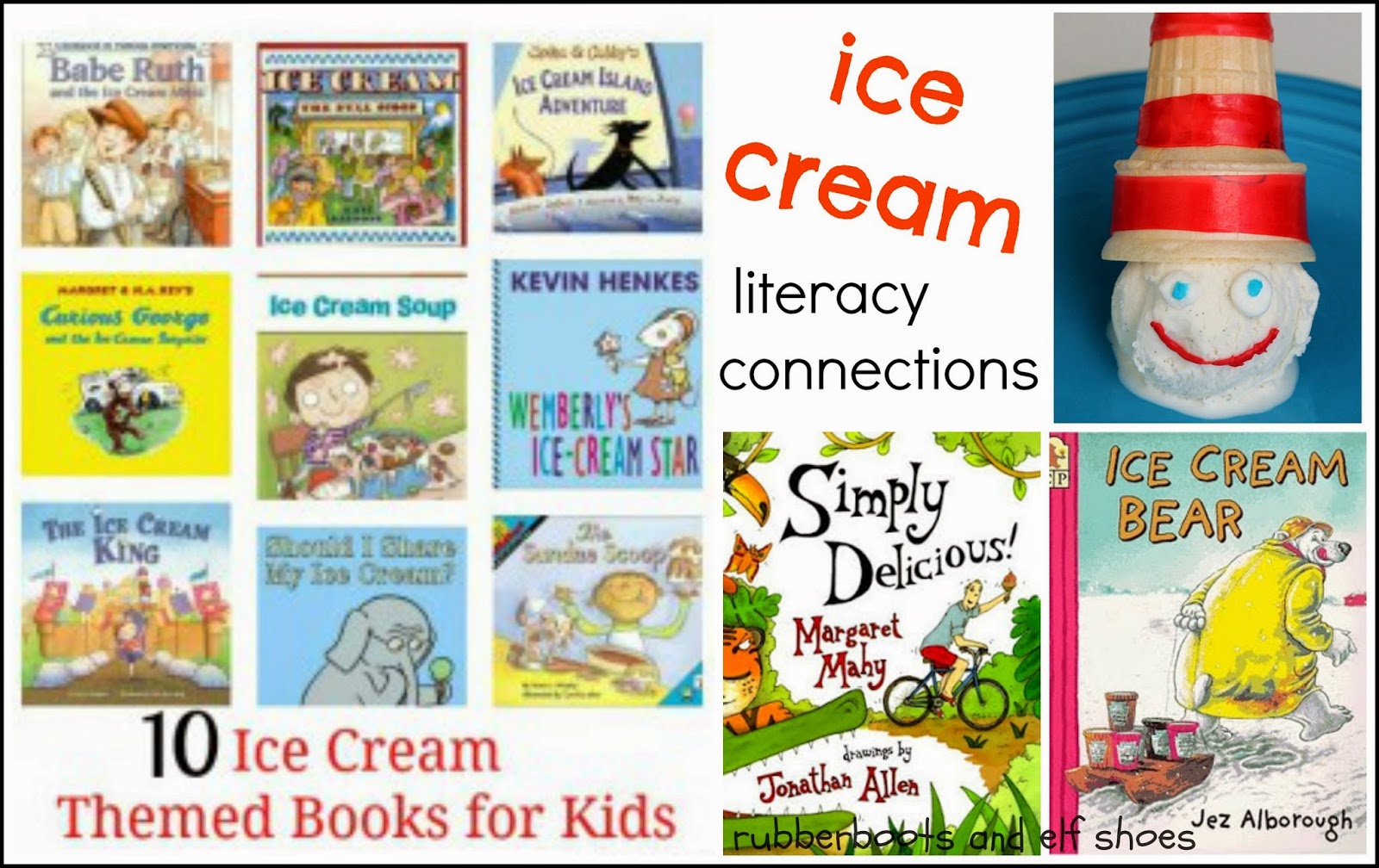 ice cream activities for children - rubber boots and elf shoes