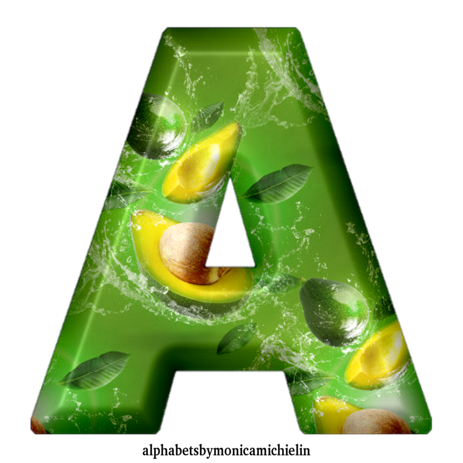 M. Michielin Alphabets: GREEN AVOCADO FRUIT ALPHABET LETTER PNG ...