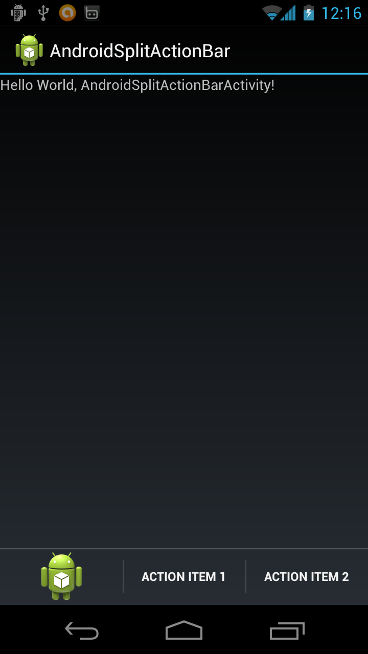 Android Er Split Action Bar For Android 4