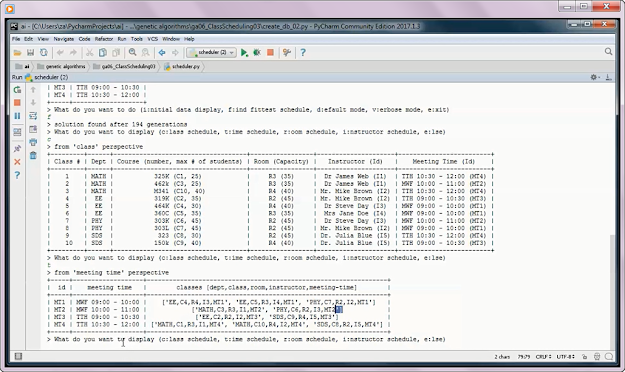Prototype Project Class Scheduling Application 03 Genetic