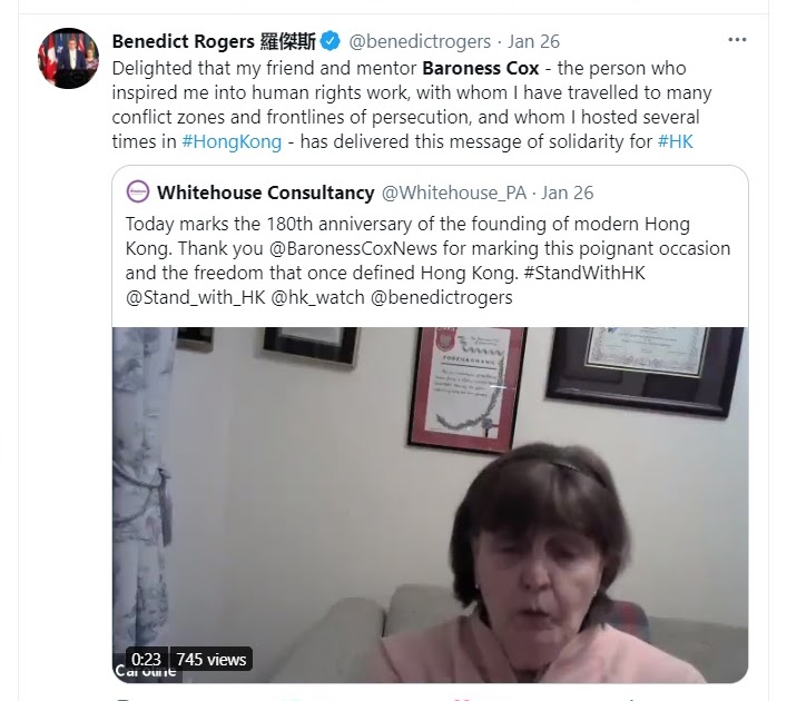 Baroness Caroline Cox: Baroness Cox says thank you to all her followers ...