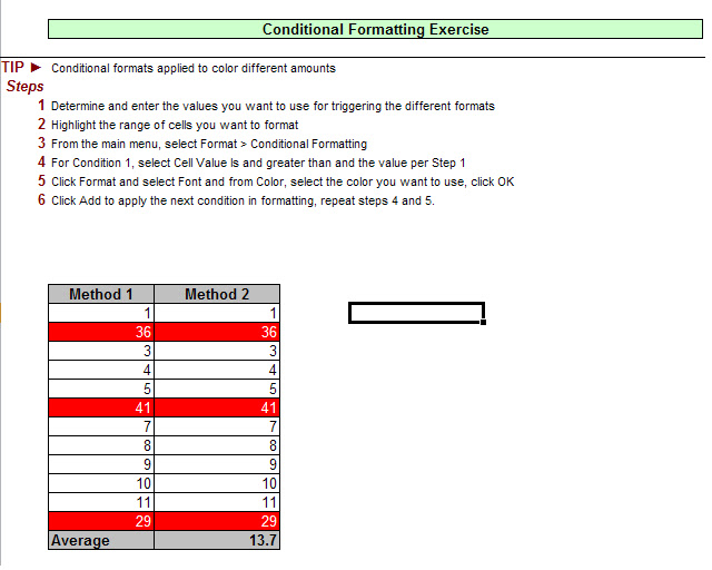 Technical Witch Craft Excel Functions Conditional Formatting