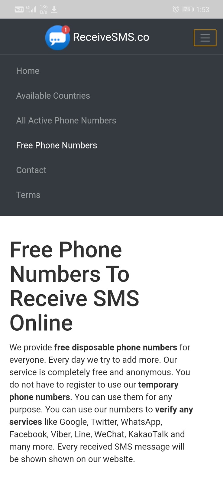 Fake sms receiver app 2020