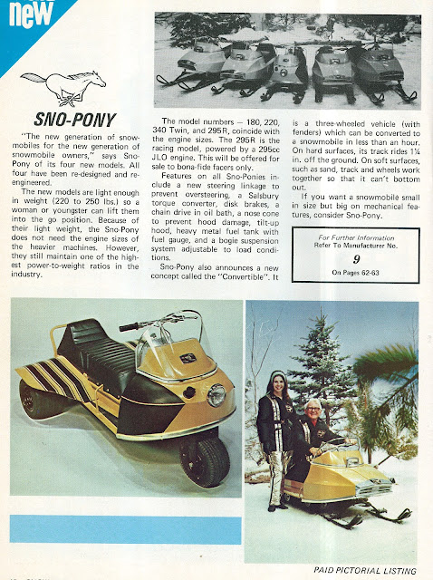 CLASSIC SNOWMOBILES OF THE PAST: 1971 SNO-PONY SNOWMOBILE