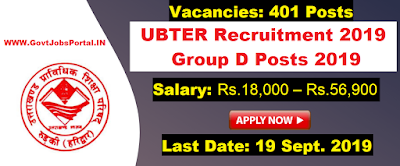 UBTER Recruitment for 401 Group D Posts - Govt Jobs in Uttarakhand ...