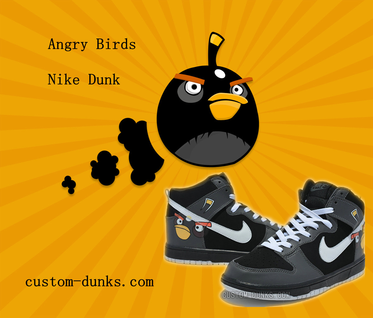 Pokemon Nike Dunks: Angry Birds Nike Dunk Shoes Black