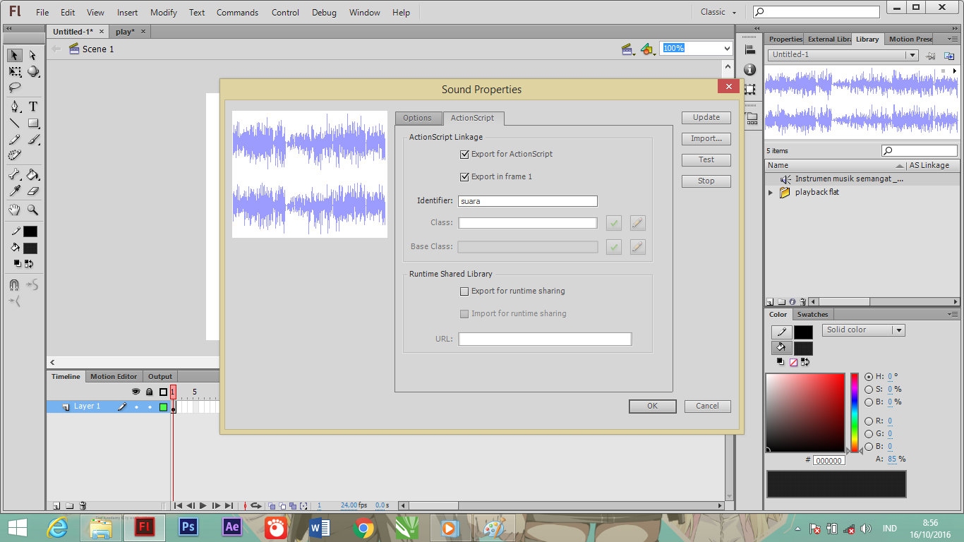 Membuat Tombol Play,Pause dan Stop suara menggunakan Actionscript 2.0 Membuat Tombol Play,Pause dan Stop suara menggunakan Actionscript 2.0