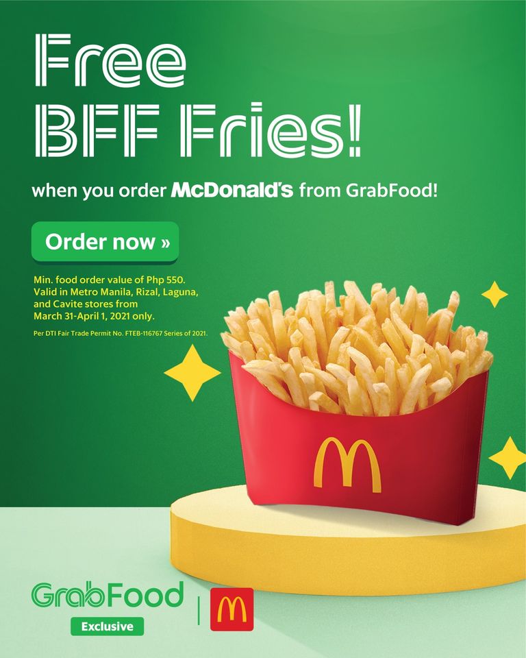 McDo x GrabFood FREE BFF Fries Promo