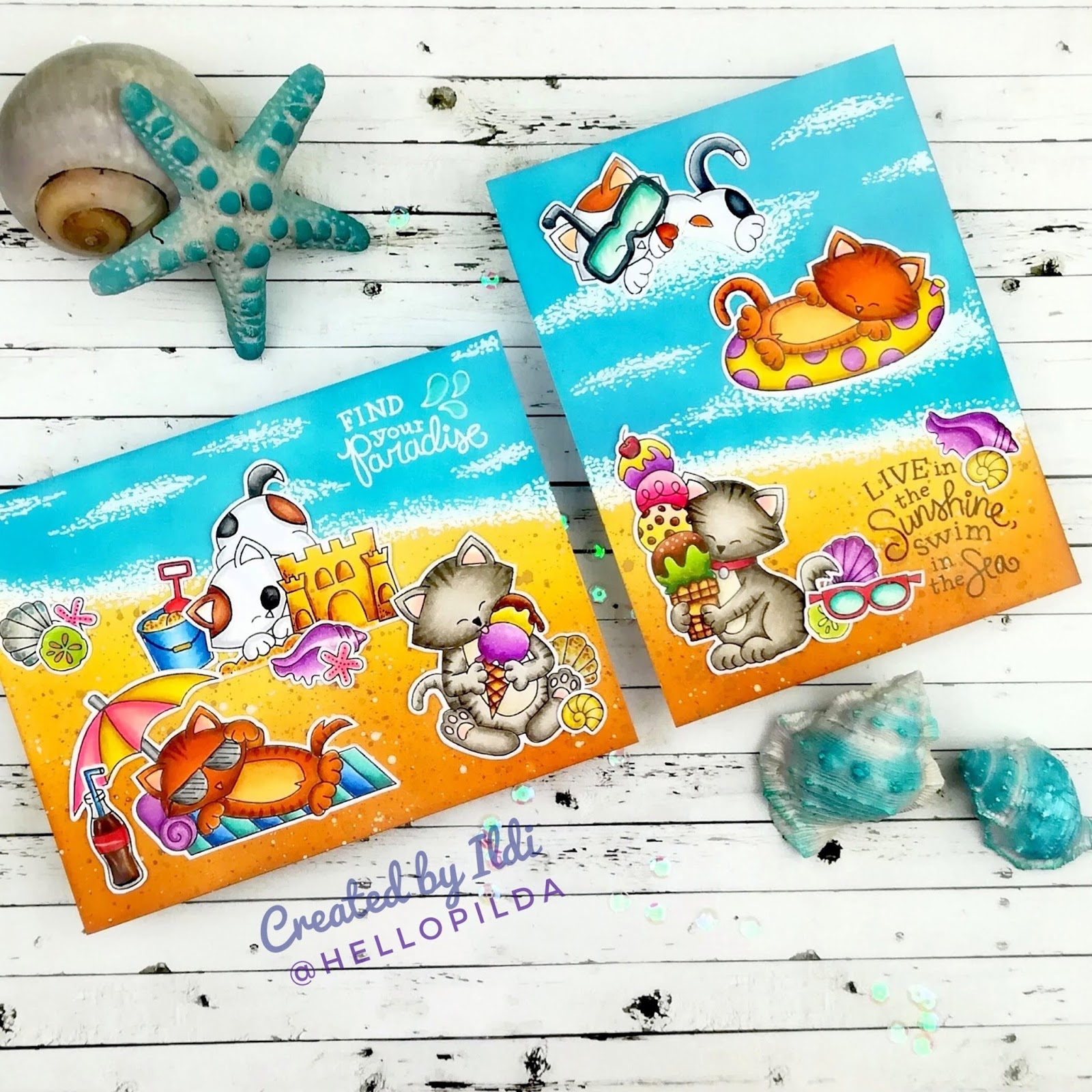 Newton's Nook Designs: Summer Beach Cards by July Guest Designer Ildi ...