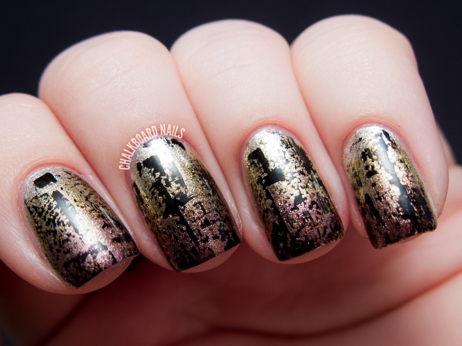 31DC2013 Day 08: Distressed Metallic Gradient | Chalkboard Nails ...