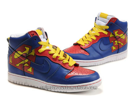 Animate Custom Shoes: Superman Nike Shoes Custom High Tops Blue