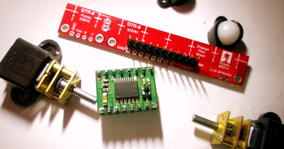 Robot Velocista QTR8A (Parte II - Manejando Sensores y Motores) ~ Aprendiendo Fácil Electronica