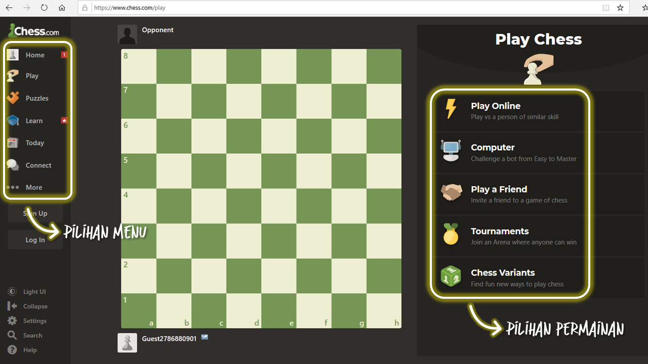 Cara Bermain Catur Online di Chess.com