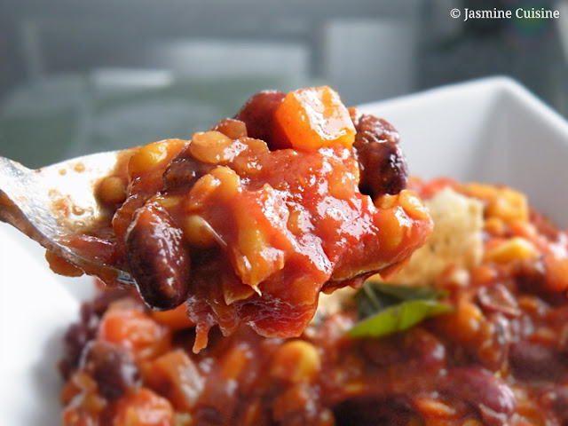 Chili facile aux 3 légumineuses - Jasmine Cuisine