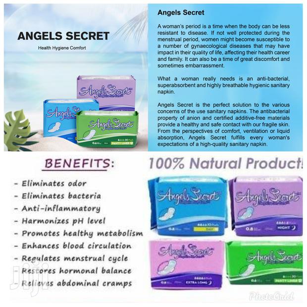 Angels Secret sanitary napkin with Anion (negatif ions).