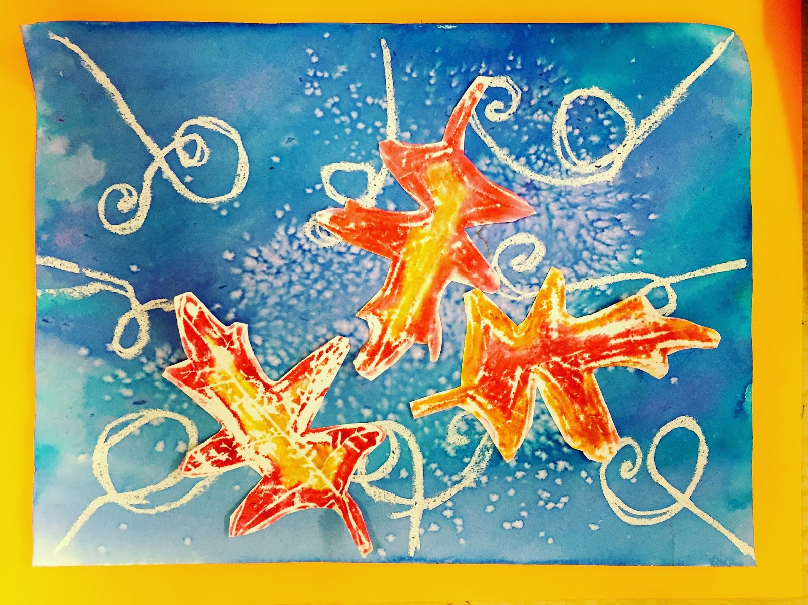 Elements of the Art Room: 3rd grade Fall Printmaking Collage