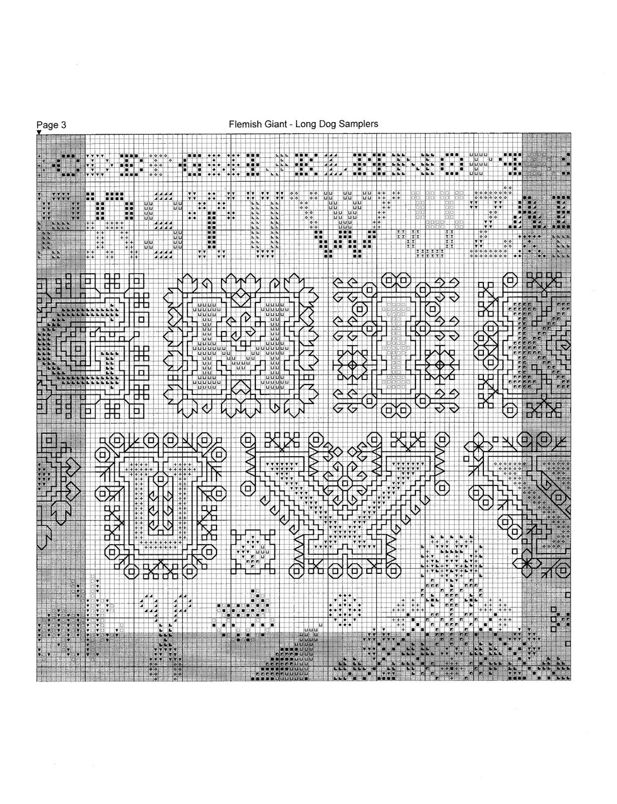 Вышивалка: "Flemish Giant" Long Dog Samplers