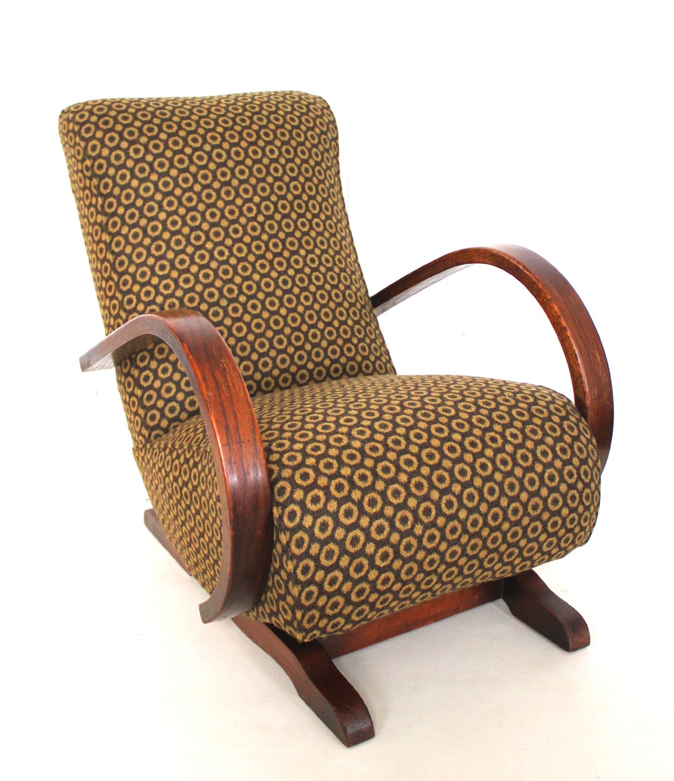 Mick Sheridan Upholstery: 1930s rocking chair in Melin Tregwynt fabric