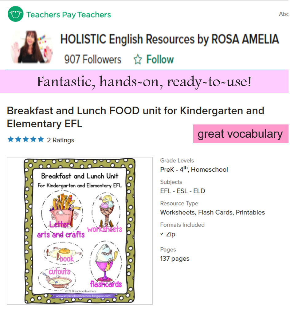 EFL Elementary Teachers: Brunch (breakfast and Lunch) Theme