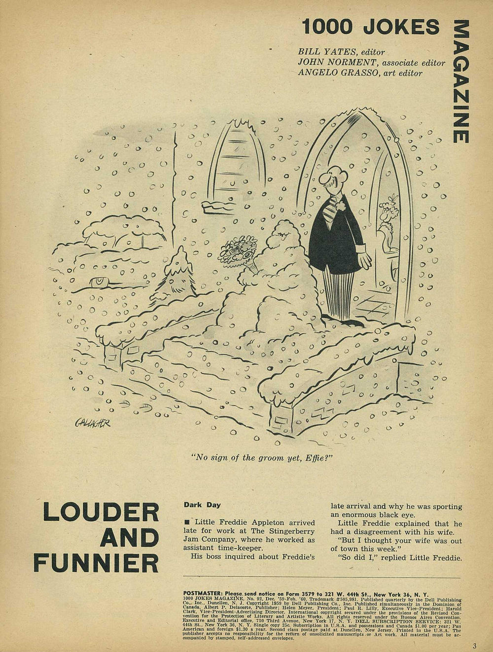 Mike Lynch Cartoons: 1000 JOKES MAGAZINE # 92 Winter 1959-60.