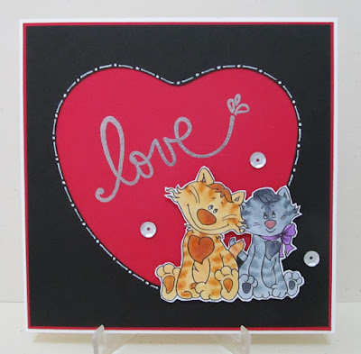 Savvy Handmade Cards: Cat Couple Anniversary Card
