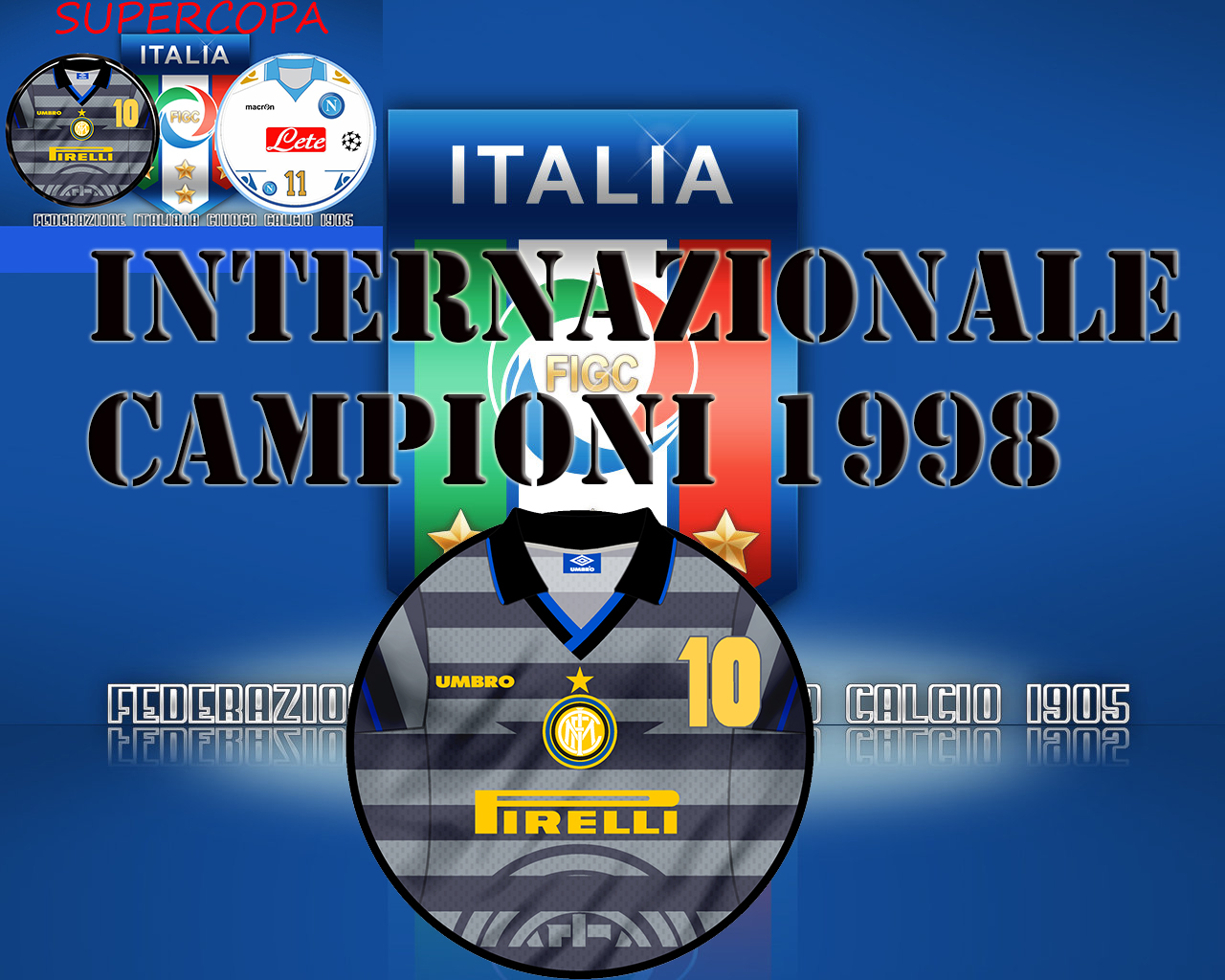 UNIFA FUTEBOL DE MESA: INTERNAZIONALE CAMPEÃ SUPERCOPA DA ITALIA DE 1998