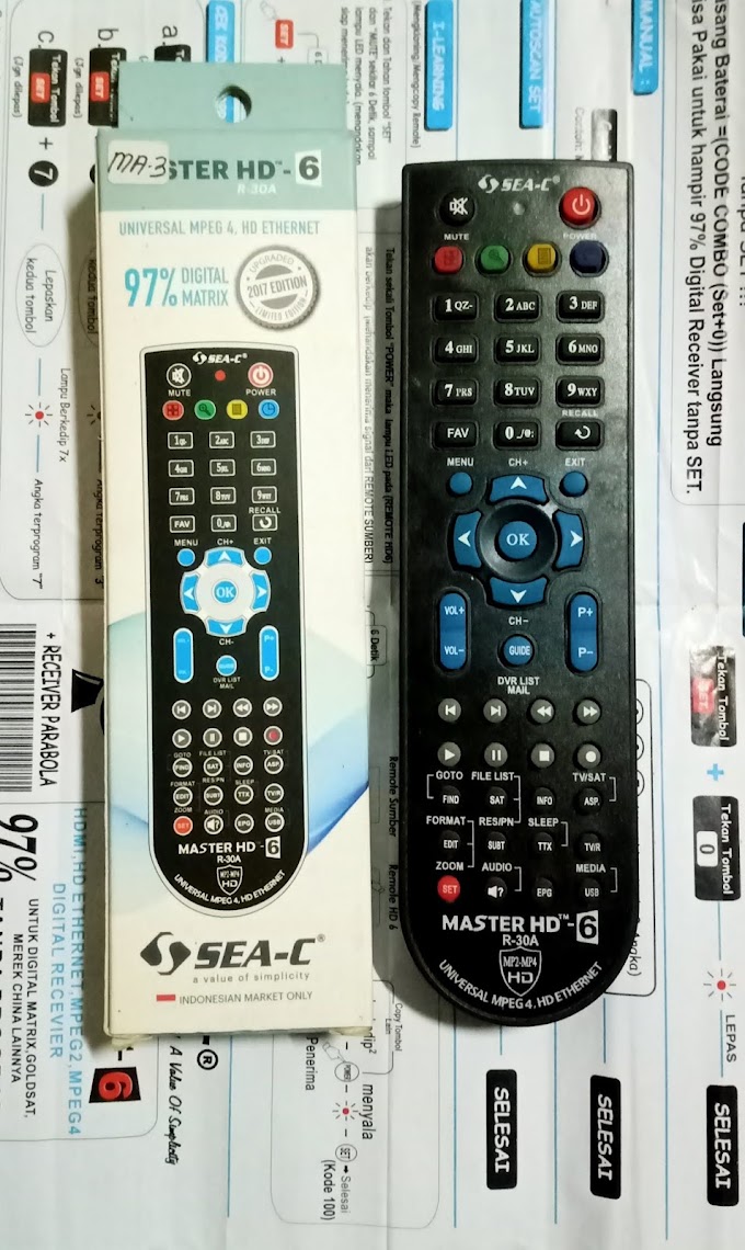 KODE REMOTE MULTI SEA-C MASTER HD-6 RECEIVER PARABOLA