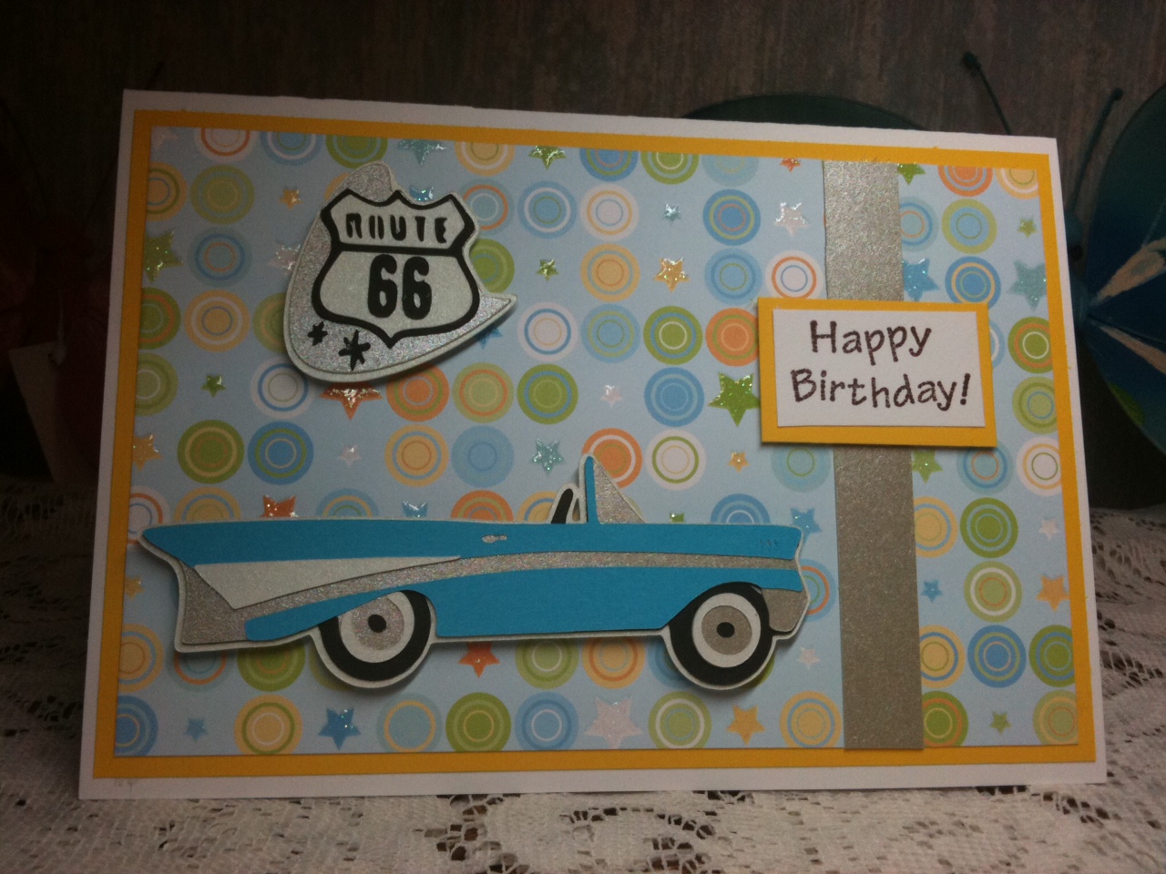 Queenbee Designs: Route 66 Birthday Card