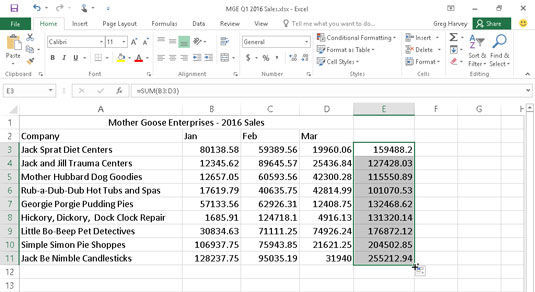 Use Autosum in Excel 2016 | Excel 2016