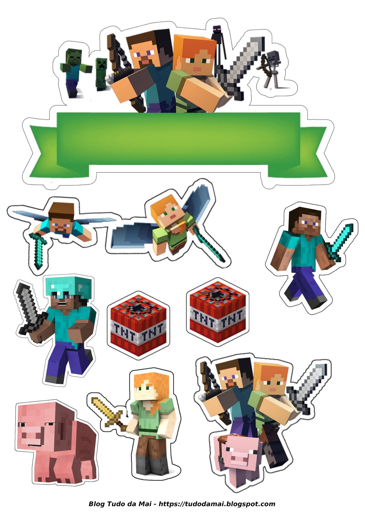Tudo da Mai: Topo de Bolo Minecraft com Tags
