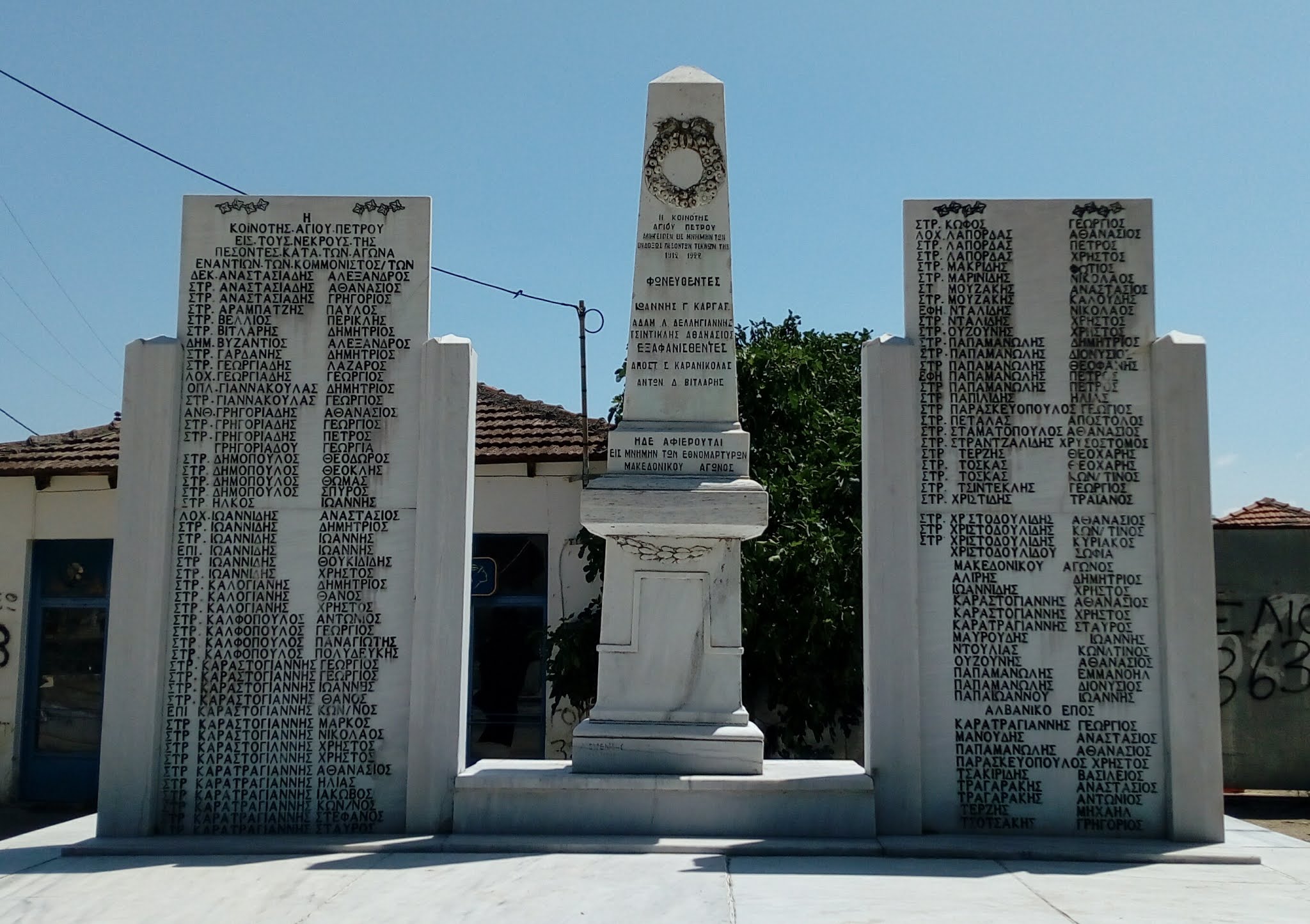 ΣΤΑ ΠΛΑΓΙΑ ΠΑΙΟΝΙΑΣ...: Μνημείο πεσόντων Αγίου Πέτρου