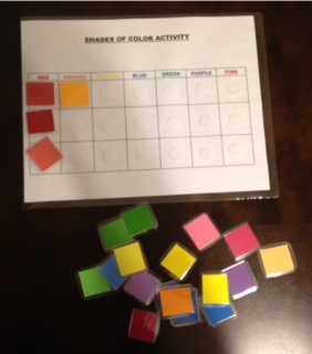 Kid's Korner: SHADES OF COLOR ACTIVITY
