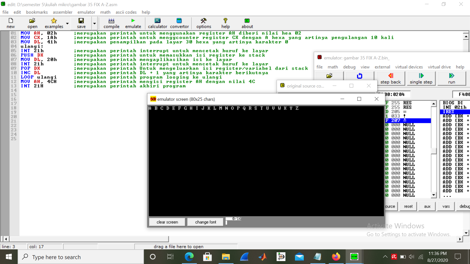 TEKNIK ELEKTRO: Gambar 35 - Program Push dan Pop