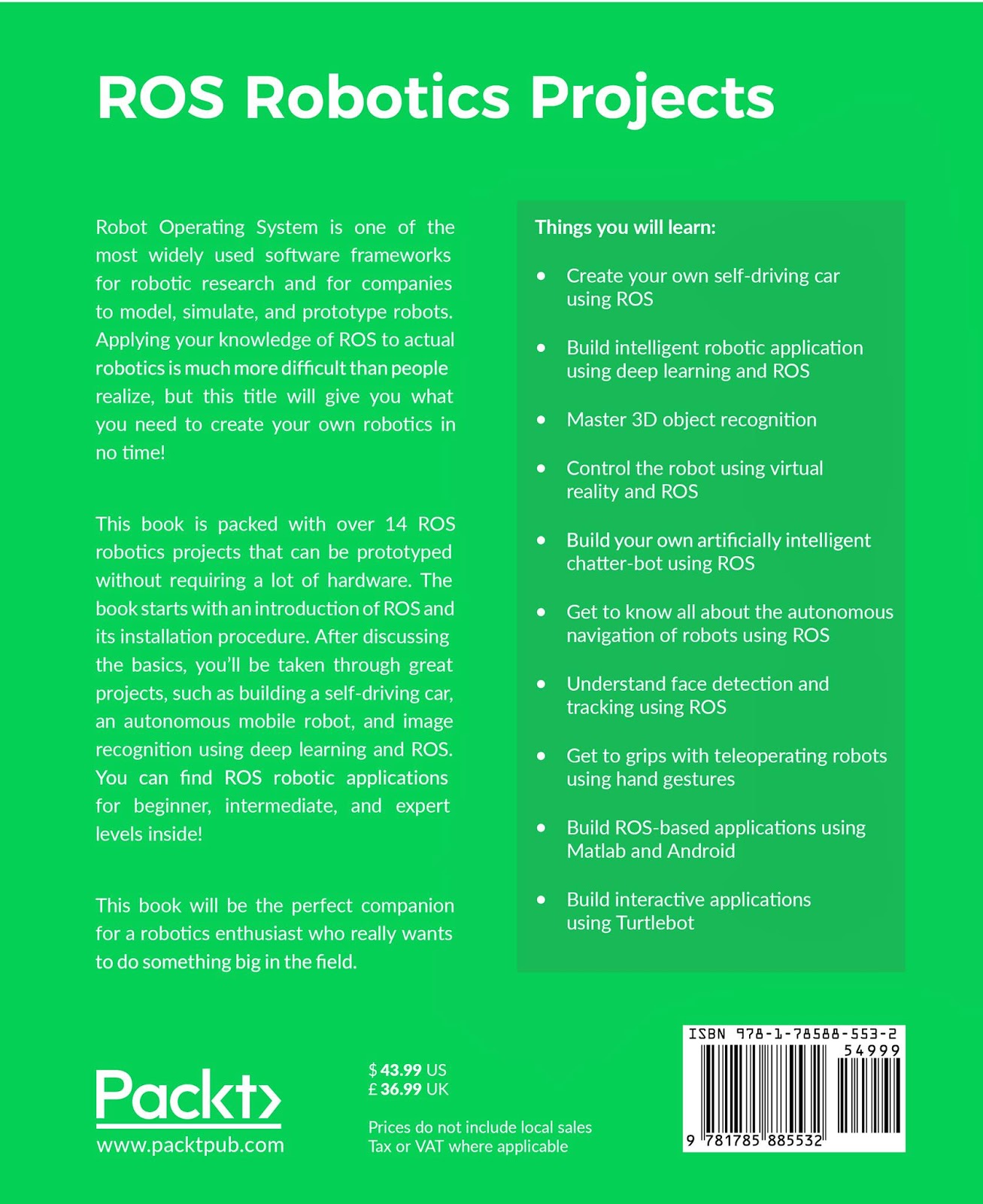 Technolabsz New Ros Book For Robotics Projects Introduction To Robot Operating System