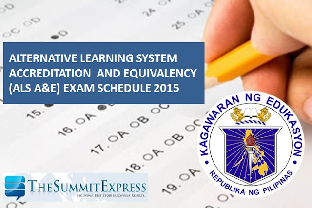DepEd announces 2015-2016 ALS Accreditation and Equivalency (A&E) Test ...